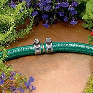 Hanobo Brass Garden Hose Repair Mender Kit with Stainless Clamp (1/2")