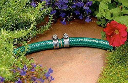 Hanobo Brass Garden Hose Repair Mender Kit with Stainless Clamp (1/2")