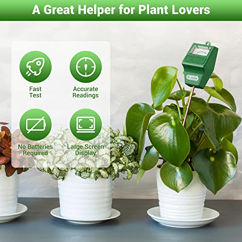 Soil Moisture Meter, 2 Packs Soil Test Kit for Garden Lawn Farm Indoor & Outdoor Use - Dr.meter Soil Tester Hygrometer Sensor for Plant Care - Plant Water Meter-No Battery Needed, Gardening Gifts