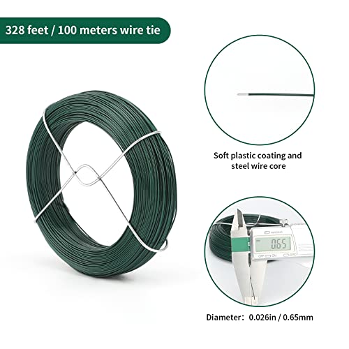 KINGLAKE GARDEN Green Flexible Paddle Wire,0.65 MM 328 Feet Green Florist Wire Floral Wire,Floral Bind Wire Floral Flexible Paddle Wire for DIY Craft, Holiday Decoration