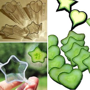 ASkinds 2PCS Cucumber Styling Growth Mold Plastic Heart Shaped Five-Pointed Star Transparent Garden Fruit Vegetable Growing Molds(Star+Heart)