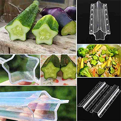 ASkinds 2PCS Cucumber Styling Growth Mold Plastic Heart Shaped Five-Pointed Star Transparent Garden Fruit Vegetable Growing Molds(Star+Heart)