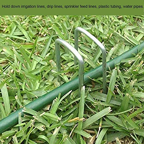 AAGUT 12 Inch Galvanized Landscape Staples 25 Pack 11 Gauge Garden Stakes Heavy-Duty Fence Stakes for Weed Barrier Fabric, Ground Cover, Dripper Irrigation Tubing Soaker Hose