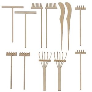 keileoho 12 pcs mini zen garden rakes, diy sand zen garden tools for office, tasteful and elegant zen garden accessories for home gift garden decor serenity and spiritual meditation