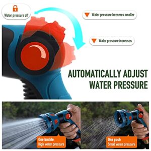 Tenozek Garden Hose Nozzle,Heavy Duty Water Hose Nozzle for Outdoor with 10 Adjustable Watering Patterns,High Pressure Sprayer with Flow Control,Best for Watering Plants & Lawns,Washing Cars & Pets