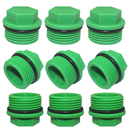 30 Pieces Male Threaded PPR End Cap Plugs Garden Irrigation Pipe Fittings Water Tubing Stopper for Preventing Leakage Clogging (3/4 inch)