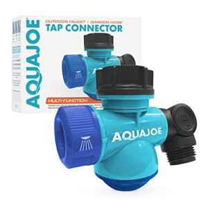 aqua joe sji-mfga1 multi-function outdoor faucet and garden hose tap connector