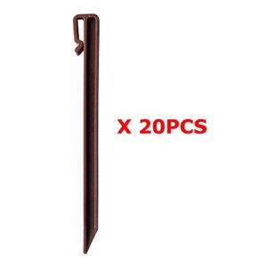 MTB 20-Pack-10 Inch Heavy Duty Plastic Edging Nails, Archoring Stakes for Edging & Terrace Board, Brown