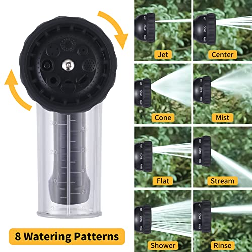 Garden Hose Nozzle, Hose Soap Sprayer Attachment, Car Wash Hose Sprayer With Soap Dispenser Bottle & Dog Rubber Comb Brush, Dog Bathing Sprayer for Pet Showering, Car Washing, Watering Plants, Patio