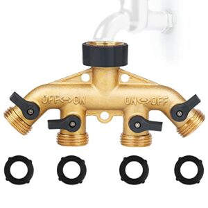 garden hose splitter 4 way heavy duty brass connector tap splitter (4way)