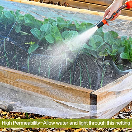 16.4 ft x 10 ft Garden Netting, Fine Garden Screen Mesh, Plant Covers to Keep Small Animals Out, Garden Barrier Bird Netting for Patio Raised Bed Garden Hoops Vegetables Fruits Flowers Protection