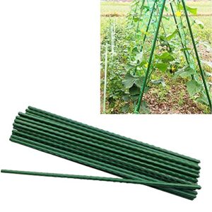 Arlai 45cm/1.48 Ft Garden Stakes, Plastic Coated Steel Plant Stakes Sturdy Tomato Stakes, Pack of 25