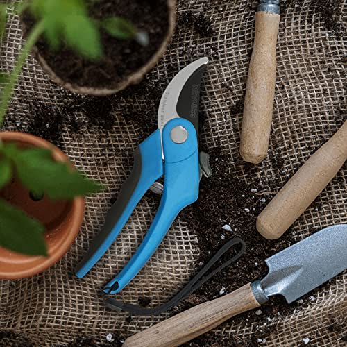 Nevlers 8" Bypass Pruning Shears for Gardening | Garden Shears with Stainless Steel Blades & 8mm Cutting Capacity| Professional Garden Scissors | Heavy Duty Gardening Hand Tools |Blue Gardening Shears