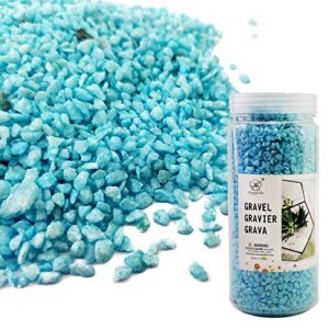 happyfiller sea blue gravels mini pebble rocks terrarium stones fairy garden sands for top soil cover,succulent plants,bonsai,vase fillers,wedding ceremony,zen garden landscaping,1.5 lb