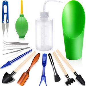 succulent tools, mini garden tool set, transplanting tools set, succulent care kit for succulent miniature gardening plant, multi, 13 pcs