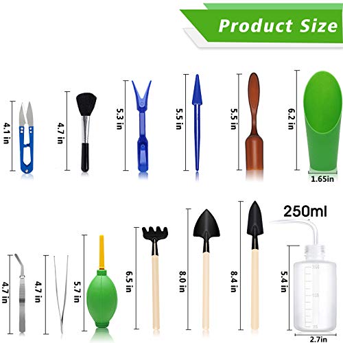 Succulent Tools, Mini Garden Tool Set, Transplanting Tools Set, Succulent Care kit for Succulent Miniature Gardening Plant, Multi, 13 Pcs