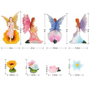 Simple Creativity Fairy Figures for Fairy Garden, Miniature Flower Fairies Indoor and Outdoor Decor Accessories, Mini Fairy Figurines for Kids