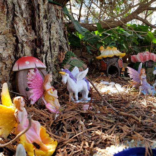 Simple Creativity Fairy Figures for Fairy Garden, Miniature Flower Fairies Indoor and Outdoor Decor Accessories, Mini Fairy Figurines for Kids