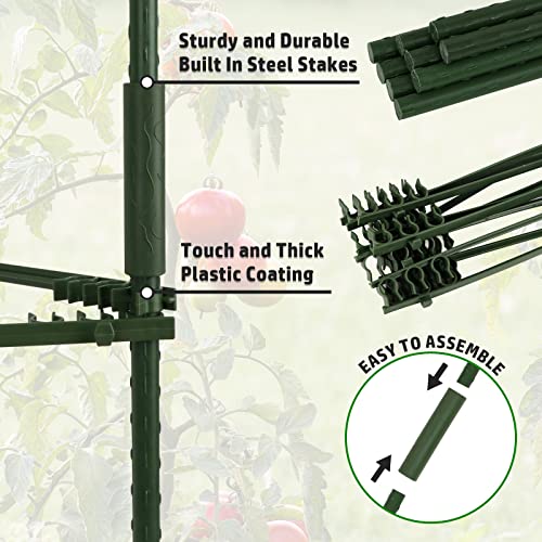 Canmilar 3 Pack Tomato Cages,Up to 51inch Plant Stakes Vegetable Trellis Assembledfor Garden Climbing Plants Vegetables Flowers