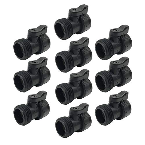 ALKARAMA 10 Pack Plastic Garden Hose Shut Off Valve Water Shutoff Valve Shut-Off Ball Valve Standard 3/4'' Thread Connector Coupling