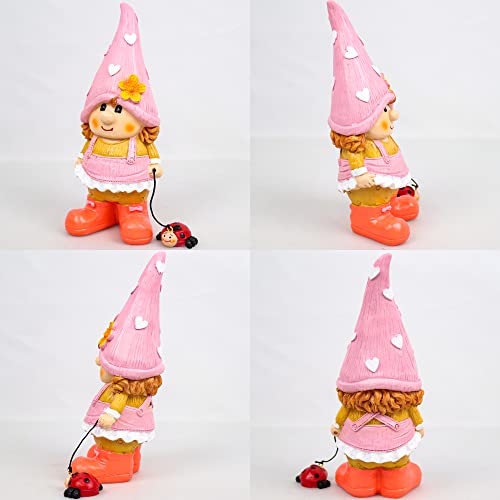 nezababy 2PCS Funny Garden Gnome Outdoor Decoration Statue Naughty Couple Sculpture Decor for Indoor Lawn Yard Patio Ornaments Resin (Gnome Girl)