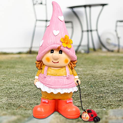 nezababy 2PCS Funny Garden Gnome Outdoor Decoration Statue Naughty Couple Sculpture Decor for Indoor Lawn Yard Patio Ornaments Resin (Gnome Girl)