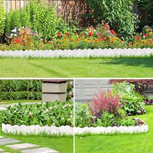 EEOCWF Garden Edging Border, Garden Landscape Edging Borders, 20pcs Plastic Garden Fence Edging, Interlocking Landscaping Edging, Flexible Lawn Edging Flower Bed Border, for Outdoor Patio Pathway