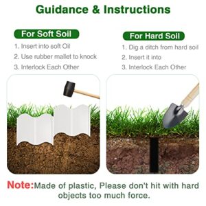 EEOCWF Garden Edging Border, Garden Landscape Edging Borders, 20pcs Plastic Garden Fence Edging, Interlocking Landscaping Edging, Flexible Lawn Edging Flower Bed Border, for Outdoor Patio Pathway