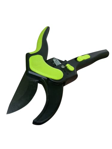 Garden Guru 2 in 1 Ratchet Pruning Shears for Weak Hands - Professional Ratcheting Garden Pruners Clippers - Ergonomic Shock Absorbing Grip - Makes Tough Cuts Easy - Great for Seniors