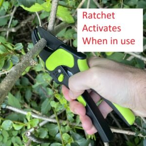 Garden Guru 2 in 1 Ratchet Pruning Shears for Weak Hands - Professional Ratcheting Garden Pruners Clippers - Ergonomic Shock Absorbing Grip - Makes Tough Cuts Easy - Great for Seniors