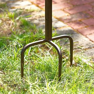 Garden Hose Holder Freestanding Hose Stand Outdoor Floral Leaf Decorative Water Hose Storage Holders Antique Metal Hose Hangers for Outside Lawn Yard