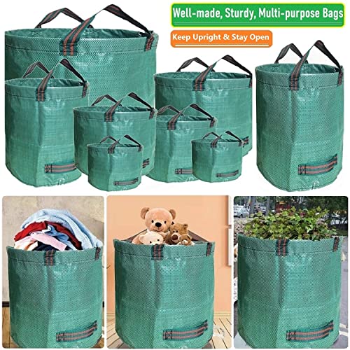 Standard 3-Pack 46 Gallon Yard Lawn Garden Bags (D26, H19 inch) with Garden Gloves, Camping Waste Bag,Recycling Bag,Laundry Bag,Debris Bag,Yard Waste Bag,Grass Clipping Bag,Weed Bag,Leaf Bag 4 Handles