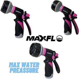 Garden Hose Nozzle | Hose Spray Nozzle | Water Hose Nozzle Sprayer | Heavy Duty 8 Adjustable Watering Patterns, Slip and Shock Resistant for Watering Plants, Cleaning, Car Wash and Showering Pets