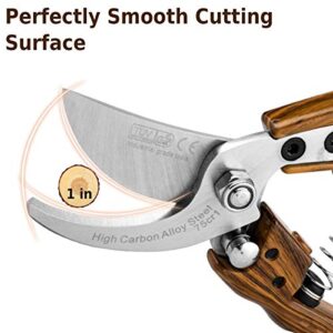 Professional Sharp Pruners, Garden Pruners, Tree Trimmers Secateurs, Bypass Pruning Shears, Secateurs, Hand Pruner, Garden Shears, Gardening Shears Clippers for Plants, Gardening Cutter (Wood Grain)