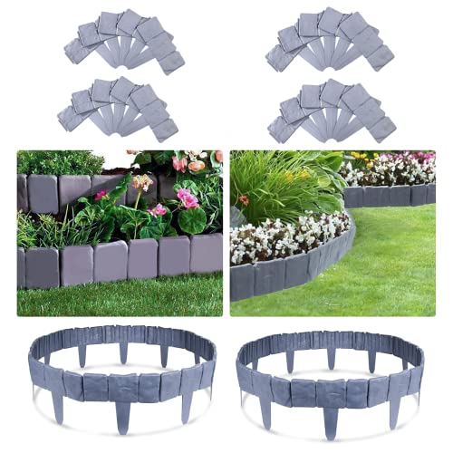 Garden Fence,Garden Edging,Landscape Edging,for DIY Decorative Patios Lawn Paths Landscape Walkways Flower Bed Edging (20 PCS)