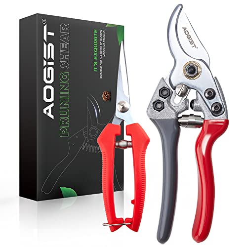 Pruning Shears, Garden Clippers Plant Scissors Professional Bypass Pruner Tree Branch Cutter Plant Trimming Scissors 2 PCS Red