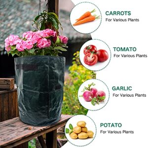 Potato Grow Bags with Flap and Handles，10 Gallon Garden Vegetable Planter，Fabric Plant Planter Pots for Potato, Carrot, Onion, Tomato and Vegetables with Heavy Duty（4 Pack）