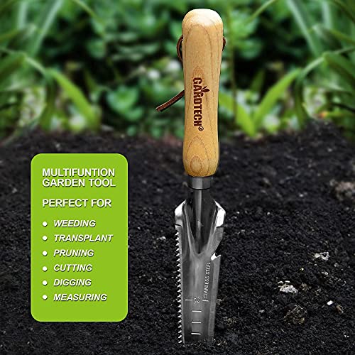 Gardtech Weeder Puller, Hand Weeder Tool, Weeding Trowel, Garden Weeding Tools with Wooden Handle Stainless Steel Head for Easy Weeder Removal, Transplanting, Pruning, Digging Multi Use Gardening Tool