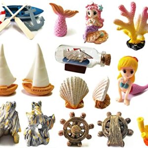 HYG Fairy Garden Accessories, Miniature Kit, Undersea Paradise, Mini Ocean Assesseries, Seabed Scenery Accessories Outdoor Figurines Set (a) a 8*8*9 2110111905