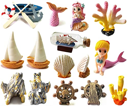 HYG Fairy Garden Accessories, Miniature Kit, Undersea Paradise, Mini Ocean Assesseries, Seabed Scenery Accessories Outdoor Figurines Set (a) a 8*8*9 2110111905