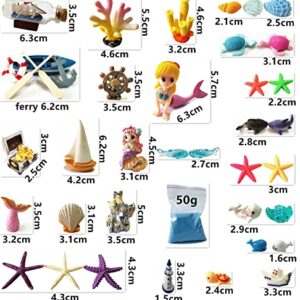 HYG Fairy Garden Accessories, Miniature Kit, Undersea Paradise, Mini Ocean Assesseries, Seabed Scenery Accessories Outdoor Figurines Set (a) a 8*8*9 2110111905