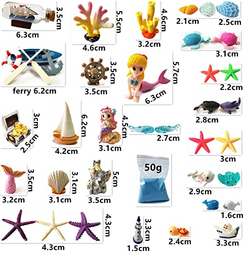 HYG Fairy Garden Accessories, Miniature Kit, Undersea Paradise, Mini Ocean Assesseries, Seabed Scenery Accessories Outdoor Figurines Set (a) a 8*8*9 2110111905