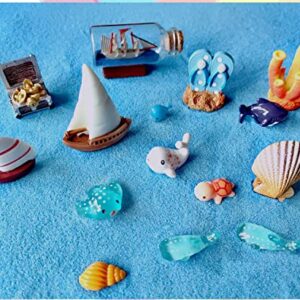 HYG Fairy Garden Accessories, Miniature Kit, Undersea Paradise, Mini Ocean Assesseries, Seabed Scenery Accessories Outdoor Figurines Set (a) a 8*8*9 2110111905