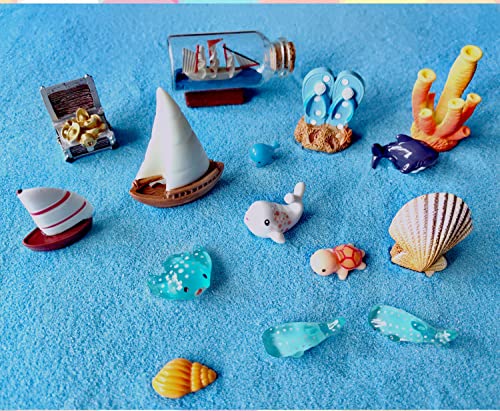 HYG Fairy Garden Accessories, Miniature Kit, Undersea Paradise, Mini Ocean Assesseries, Seabed Scenery Accessories Outdoor Figurines Set (a) a 8*8*9 2110111905