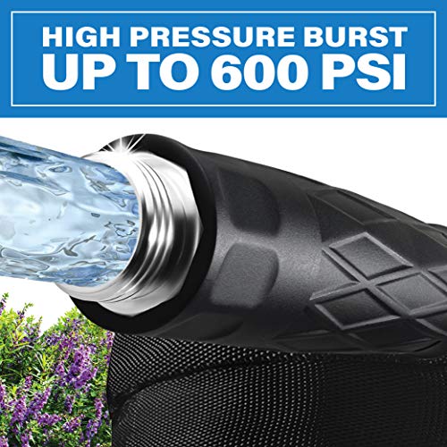 Bionic Flex 50’ Garden Hose, Ultra Durable & Lightweight Weatherproof Garden Water Hose, 600 PSI Crush Resistant EZ Connect Metal Fittings, Tear Resistant, Kink Free Outdoor Hose, Outdoor Yard Hose