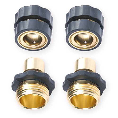 3/4 Inch Garden Hose Quick Connector Fittings Value Pack Quick Release Hose Connect for RV Water Hose and Spray Nozzle