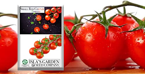 Small Red Cherry Tomato Seeds, 500 Heirloom Seeds Per Packet, (Isla's Garden Seeds), Non GMO Seeds, Botanical Name: Solanum lycopersicum