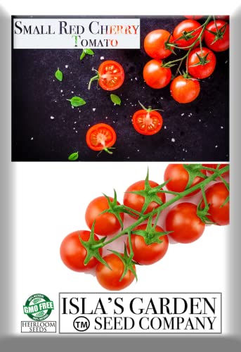 Small Red Cherry Tomato Seeds, 500 Heirloom Seeds Per Packet, (Isla's Garden Seeds), Non GMO Seeds, Botanical Name: Solanum lycopersicum