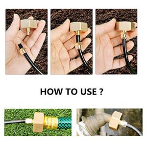 Hourleey Garden Hose Adapter, Brass Standard 3/4" Female Thread to 1/4" Tube Adapter for Water Hose, Convert 3/4" Garden Hose to 1/4" Tube, 3 Set