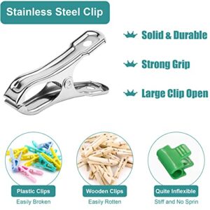 JULMELON 25 Pcs Greenhouse Clips,Stainless Steel Greenhouse Clamps,Heavy Duty Garden Clips with Large Open Strong Grip for Fixing Netting Cover Film,Season Plant Support Clips